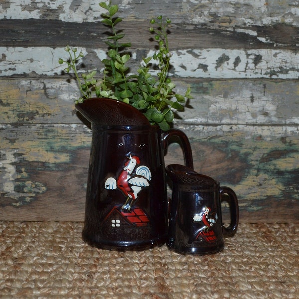 Antique Rooster Pitcher - Etsy