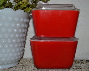Small Red Pyrex Dish - Etsy