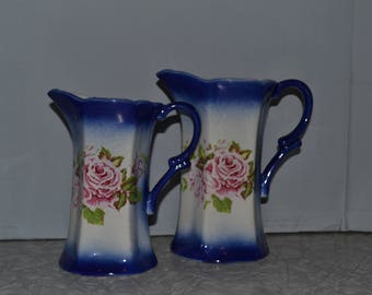 Flow blue pitcher | Etsy