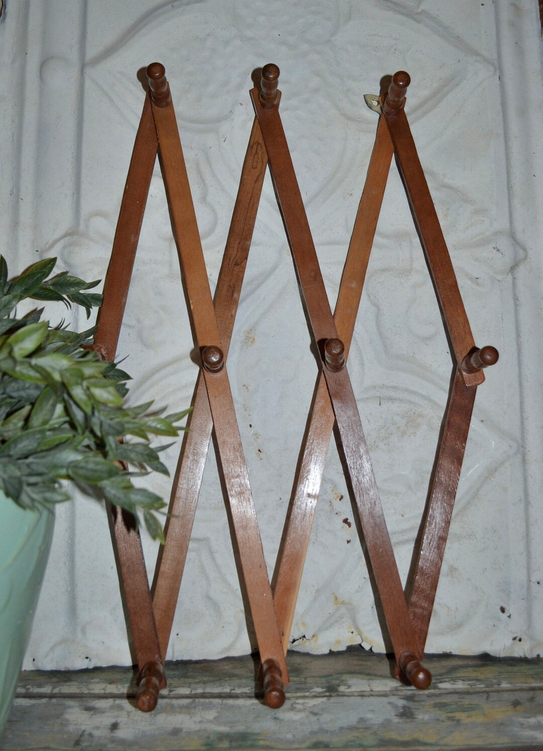 Wood Accordion Peg Rack Wall Storage Coat Holder Mug Holder - Etsy