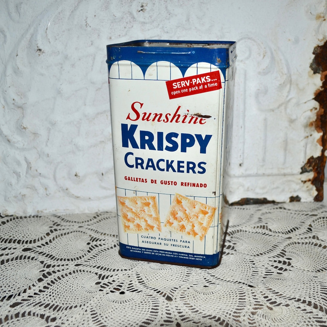 Vintage Sunshine Cracker Tin Blue Kitchen Vintage Advertising - Etsy