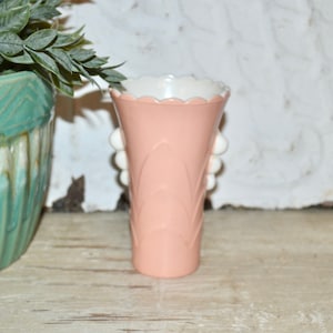 Fire King Pink Vase Art Deco Pink Vitrock Scalloped Vase Bud Vase - Etsy