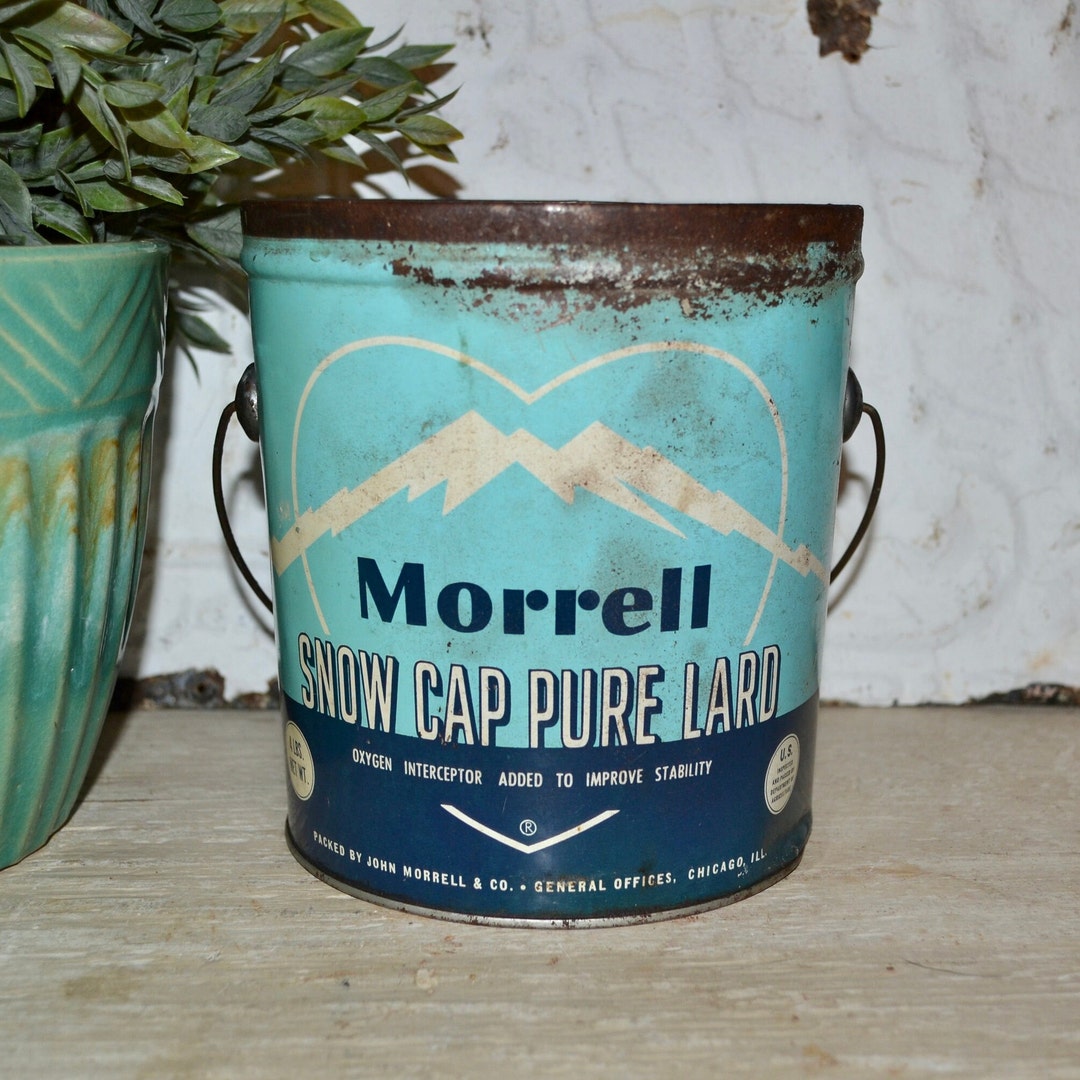 Morrell Snow Cap Lard Can Vintage Advertising Tin Kitchen Decor - Etsy