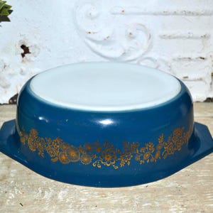 Pyrex Golden Bouquet Casserole Blue 1965 Promotional - Etsy