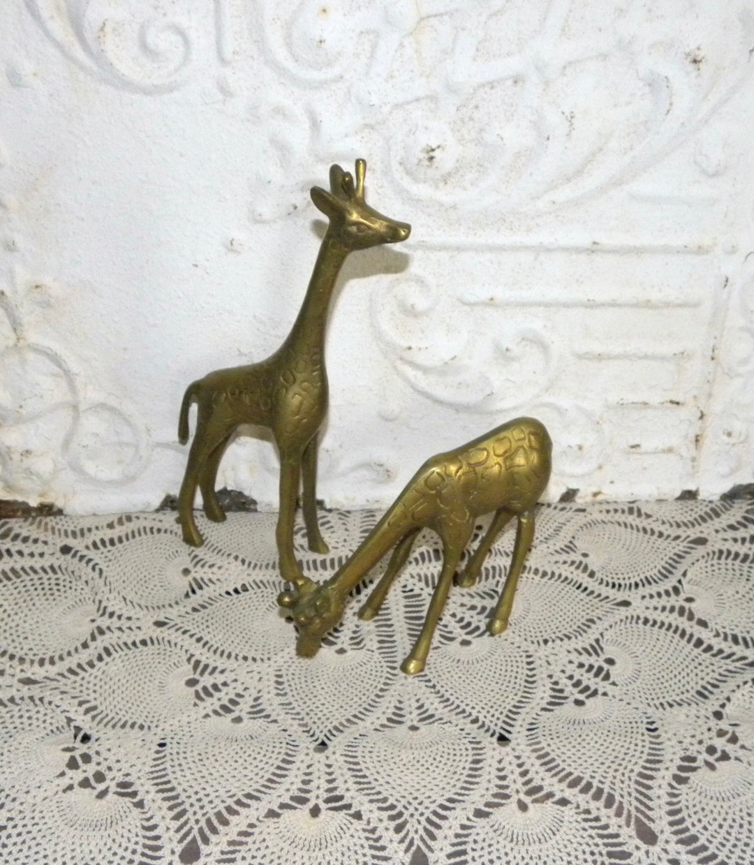Brass Giraffe Figure Vintage Brass Animal Home Decor - Etsy