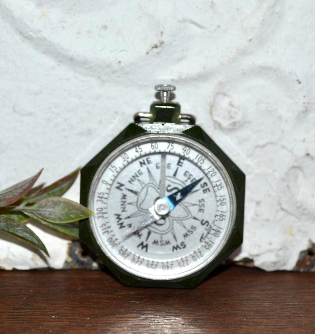Girl Scout Compass Octagon Green Bakelite Taylor Instrument Co - Etsy