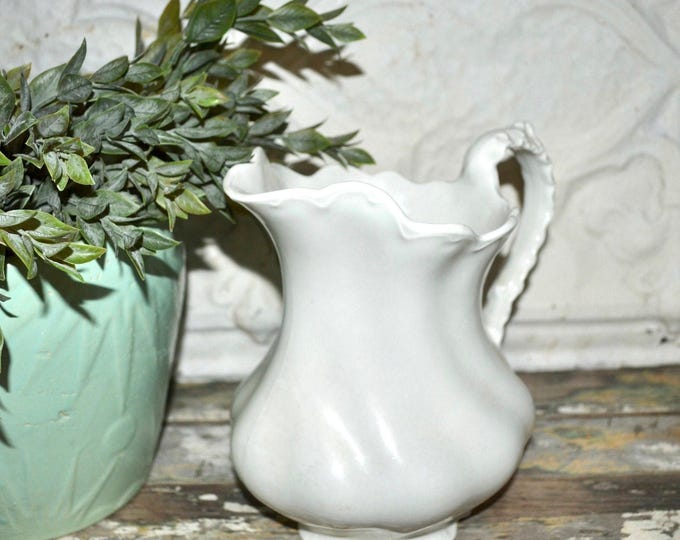 Antique White Ironstone Ewer/water Pitcher, Tracery Shape, Johnson Bros ...