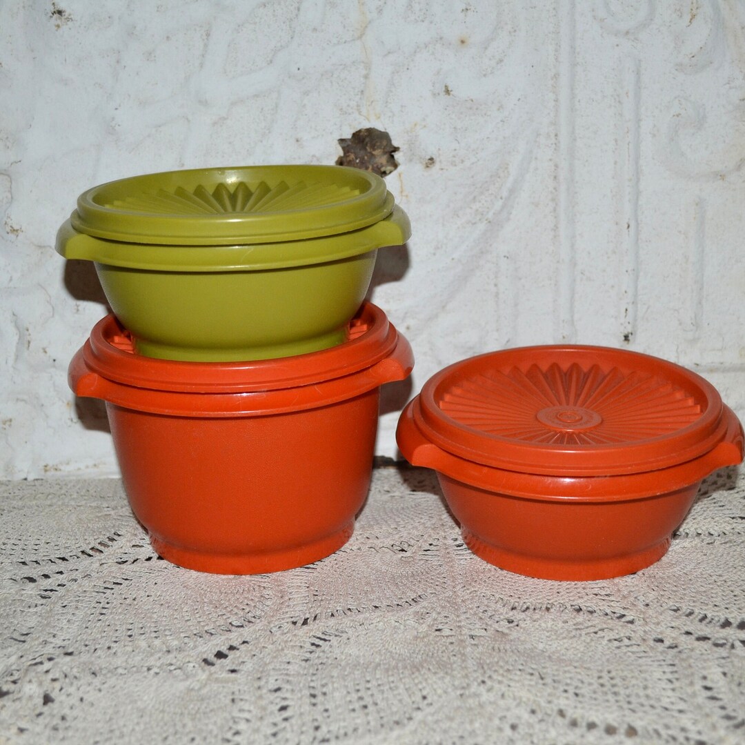 Vintage Tupperware Round Containers With Lids Set of 3 70s - Etsy