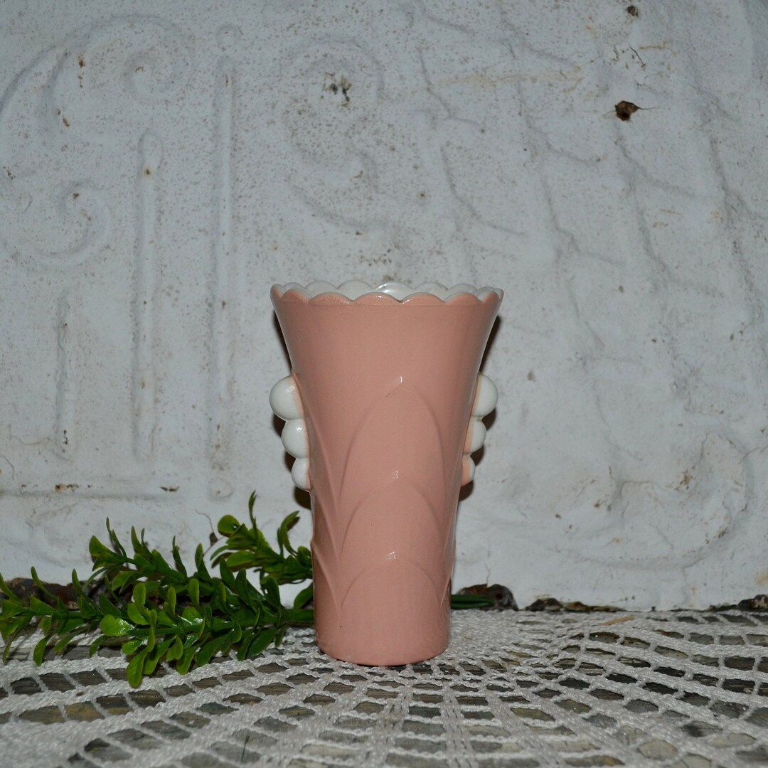 Fire King Pink Vase Art Deco Pink Vitrock Scalloped Vase Bud Vase - Etsy