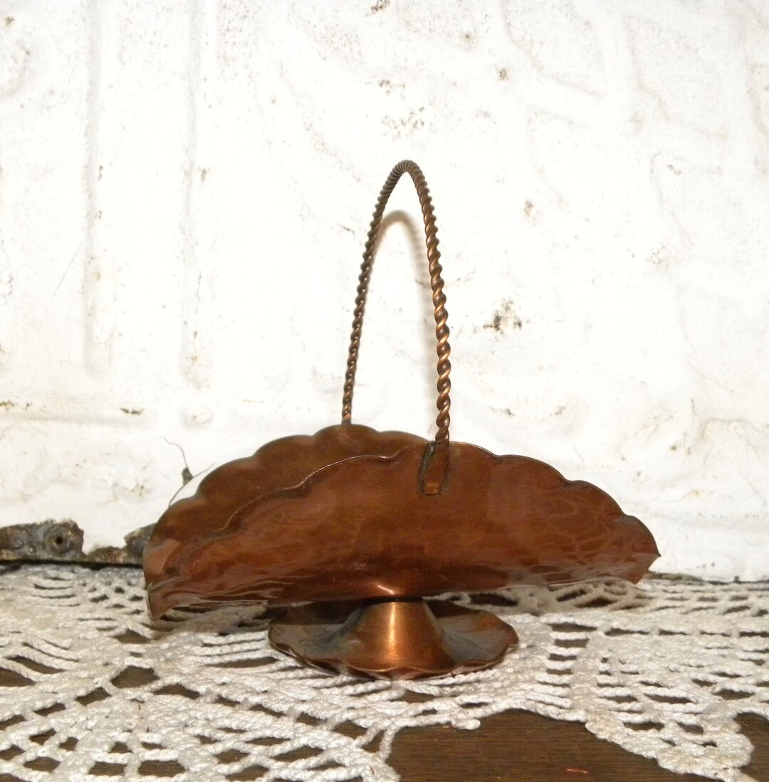 Gregorian Copper Basket Small Metal Basket - Etsy