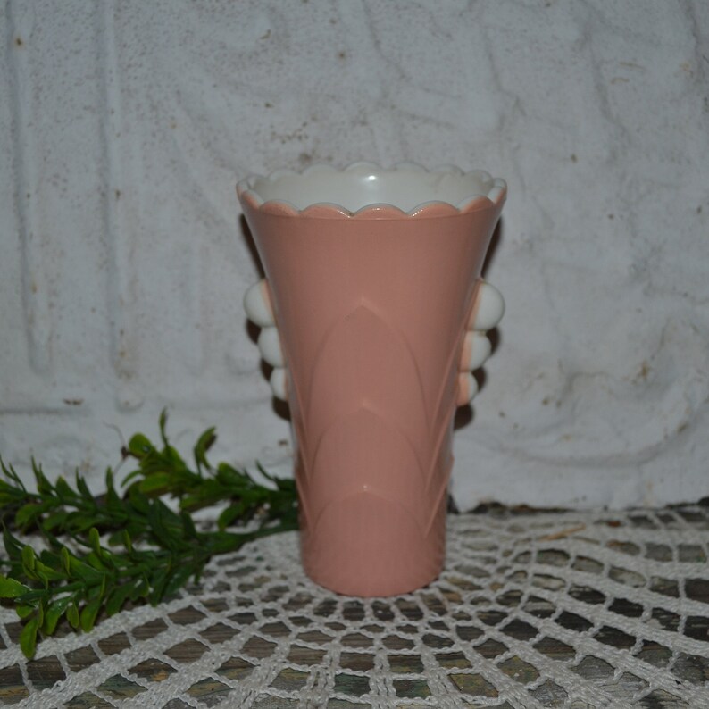 Fire King Pink Vase Art Deco Pink Vitrock Scalloped Vase Bud - Etsy