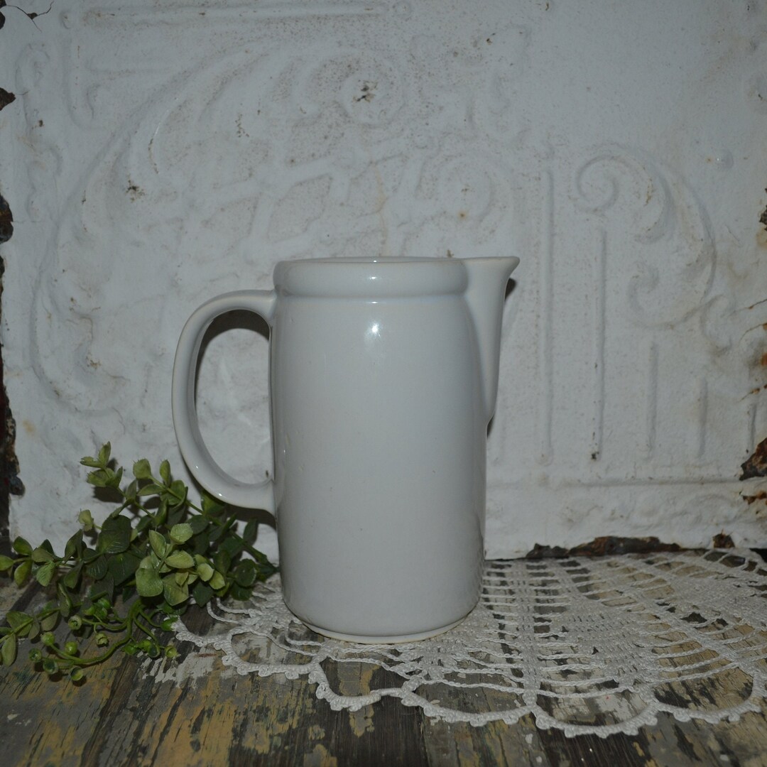 Mccoy Pitcher White Pottery Farmhouse Decor - Etsy