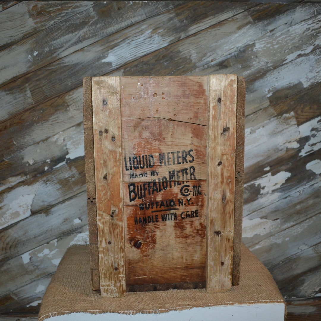 Buffalo Liquid Meters Crate Vintage Advertising ~ Wood Storage Box - Etsy