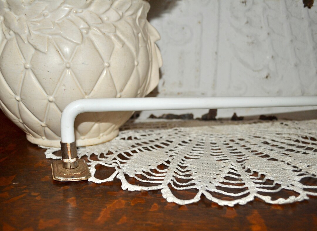 White Towel Bar Rod Milk Glass Bathroom Kitchen Hardware Restoration ...
