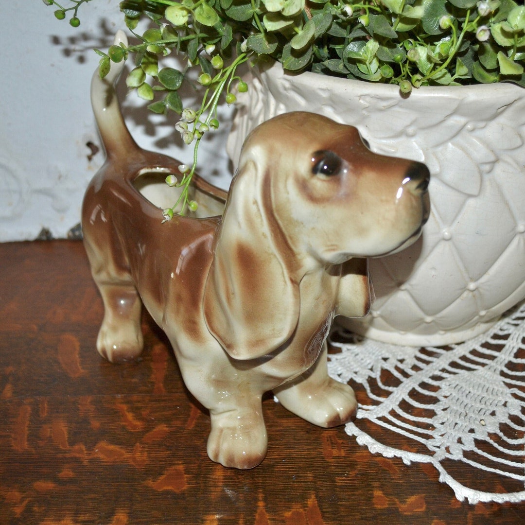 Beagle Dog Planter Large Brown Dog - Etsy
