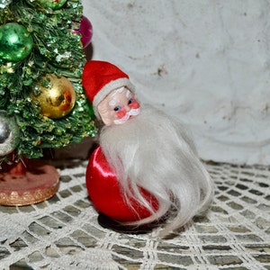 Santa Silk Ball Figure Vintage Christmas Decor - Etsy