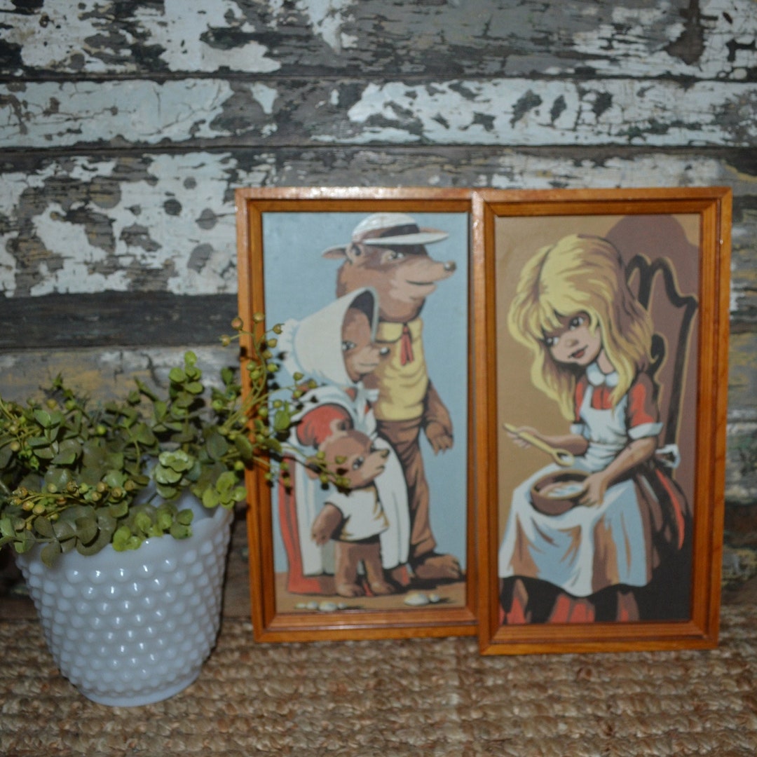 Vintage Goldilocks & the Three Bears Paint by Number Nursery Rhyme ...