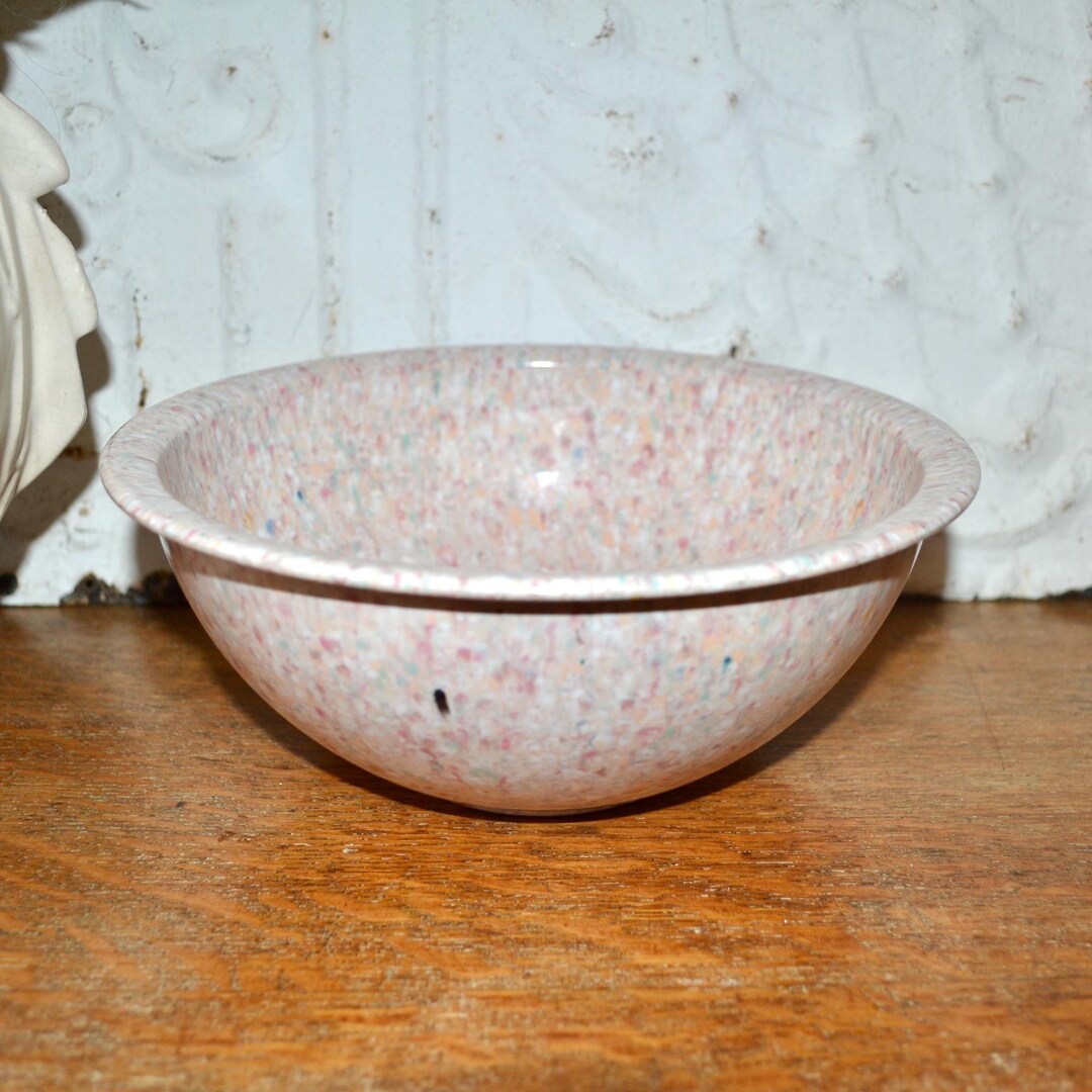 Brookpark Pink Bowl Confetti Splatter Mixing Bowl Vintage - Etsy