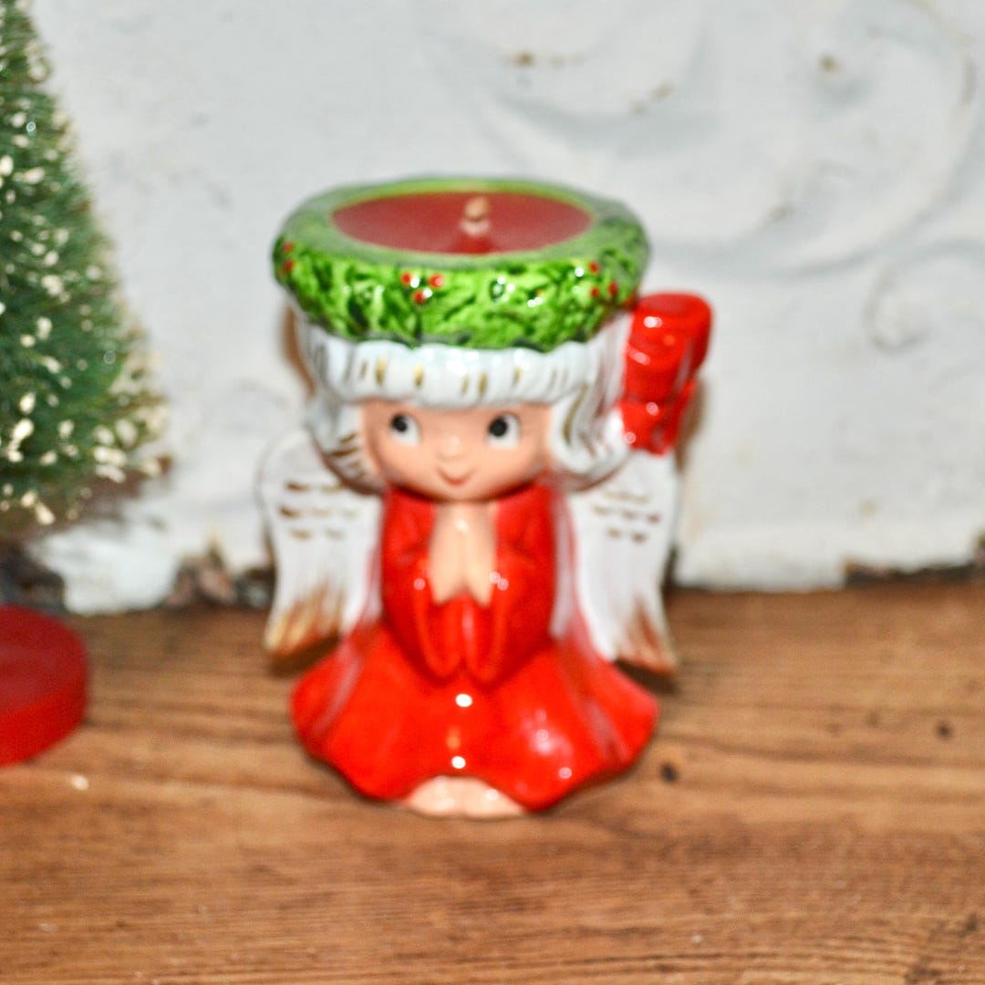Lefton Angel Candle Holder Vintage Christmas Decor Holiday - Etsy