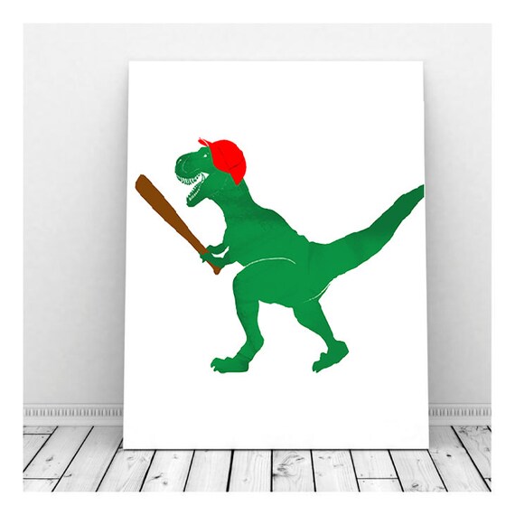 Dinosaur Playing Baseball