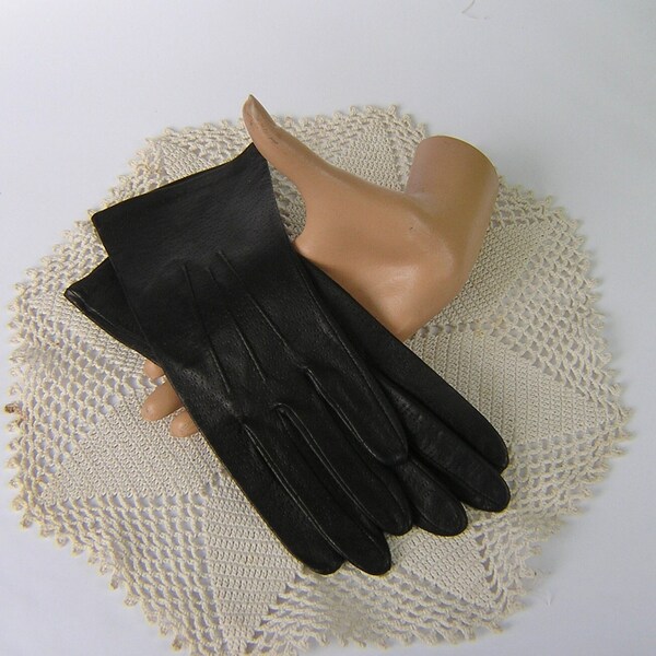 Black Leather Gloves - Etsy