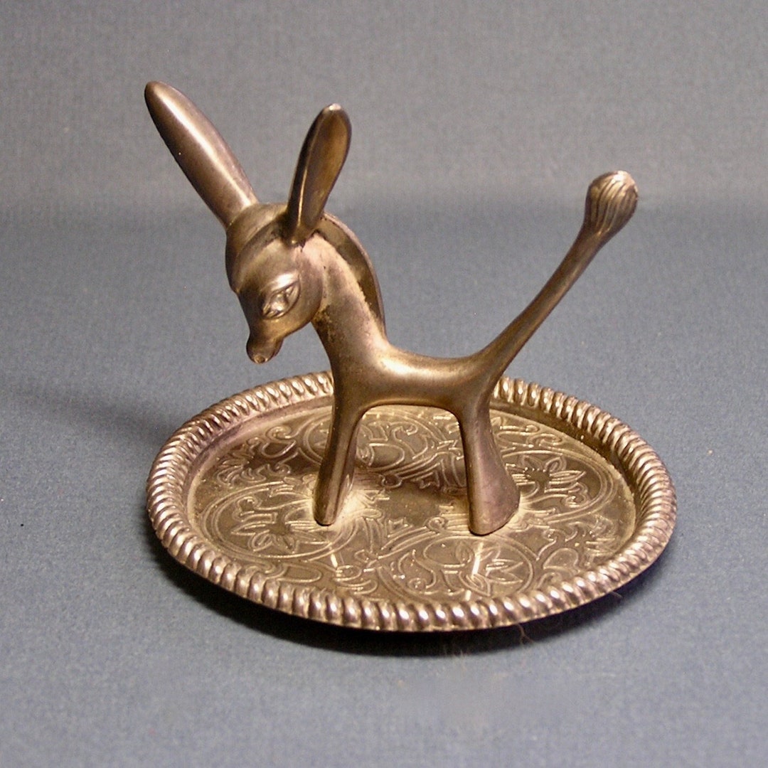 Vintage Donkey Ring Holder . Metal Jewelry Dish - Etsy