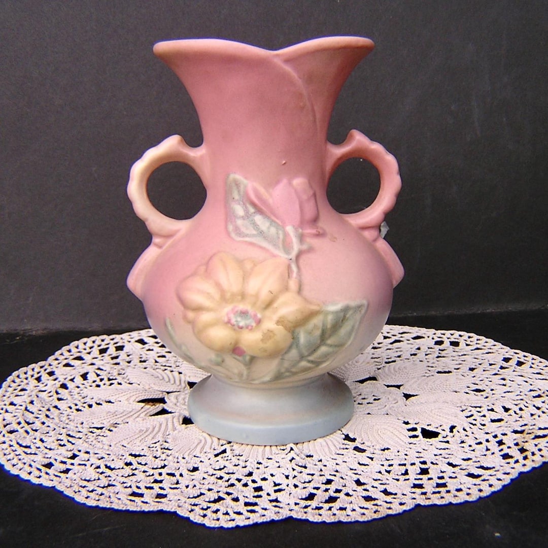 Vintage Hull Art Pottery Pink Floral Vase - Etsy