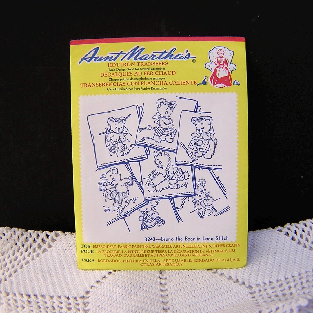 Vintage Bruno the Bear Art, Aunt Martha's Hot Iron Transfers - Etsy