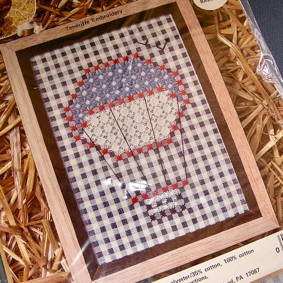 Teneriffe Embroidery Kit . Chicken Scratch Hot Air Balloon - Etsy