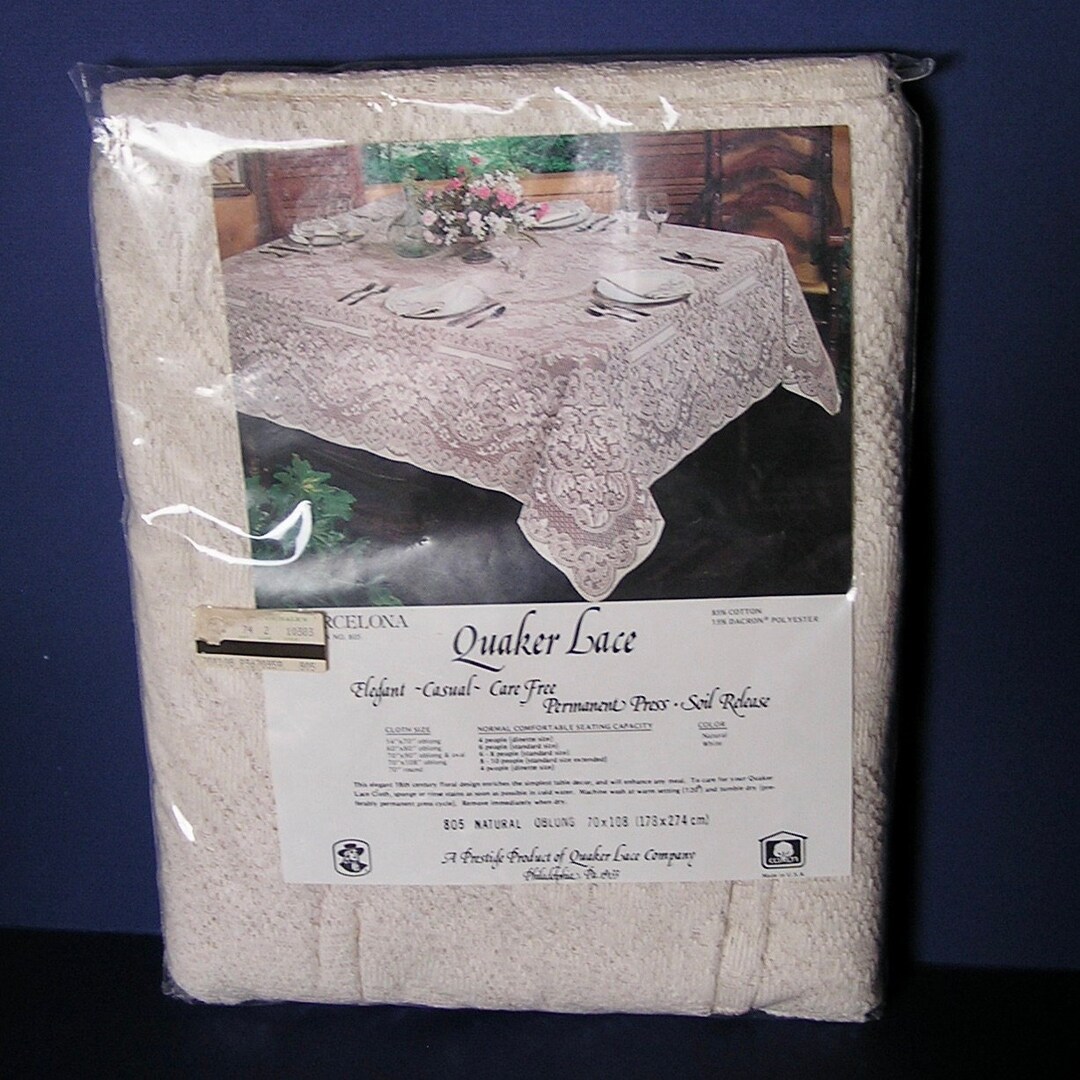 Quaker Lace Tablecloth . 70 X 108 . Oblong . Barcelona . Natural ...