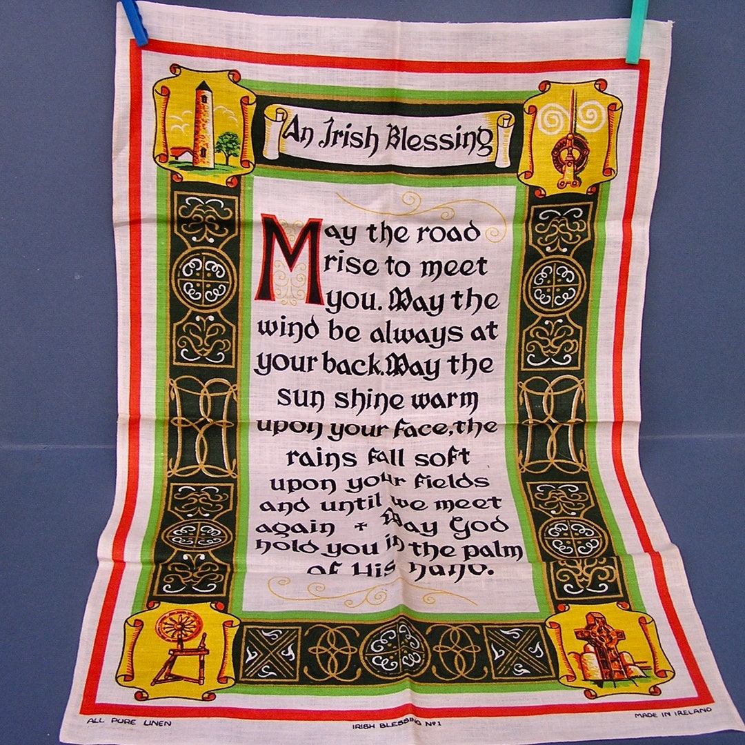 Vintage Irish Blessing Pure Linen Tea Towel Made in Ireland - Etsy