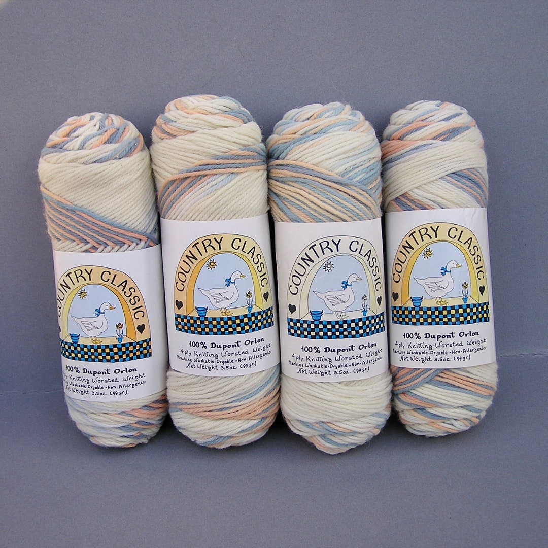 Pastel Ombre Yarn . Dupont Orlon 4 Ply Worsted Weight Yarn . 4 Skeins ...
