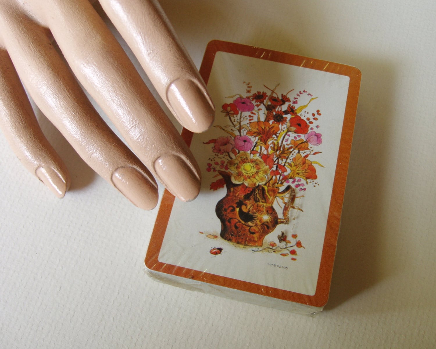 70s Deck of Cards . Flower Bouquet Ladybug Pitcher Bird . - Etsy