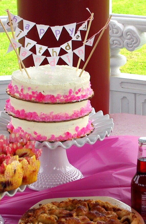 Banner Birthday Cake Topper personalized | Etsy