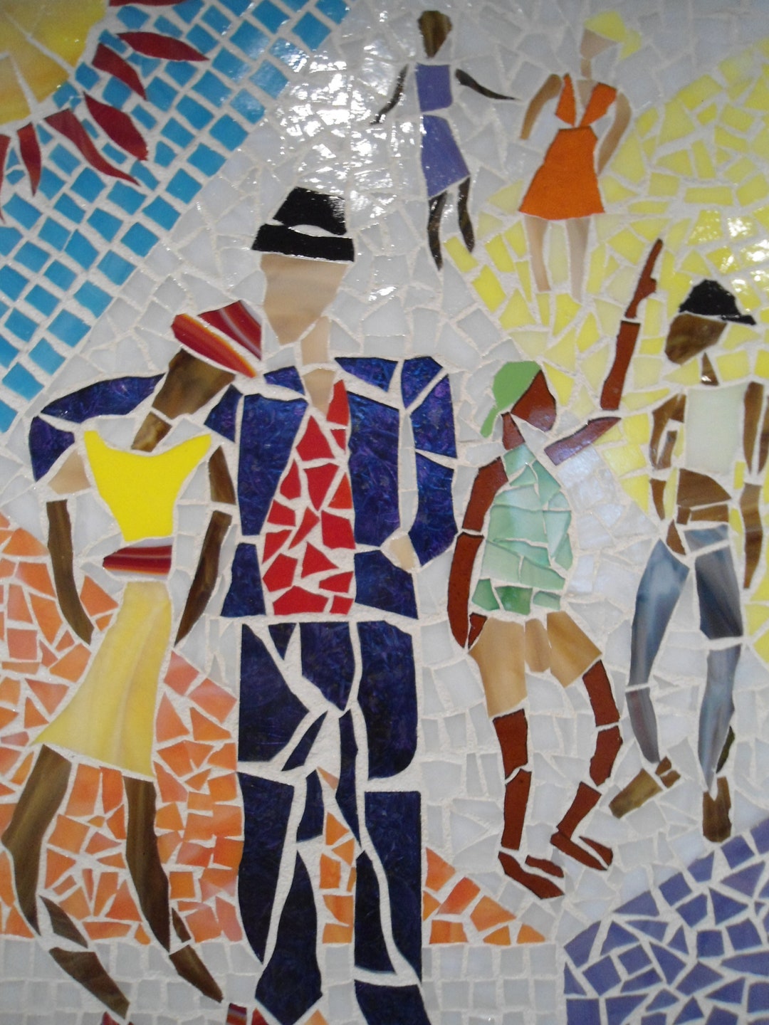 Stained Glass Mosaic / "everyday People" / FREE SHIPPING US - Etsy