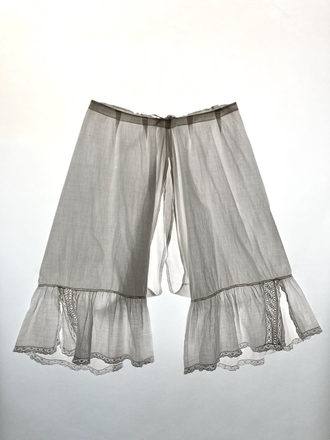 Antique Victorian Edwardian Handsewn Thin White Cotton Draw String ...