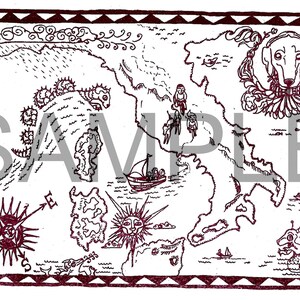 Salty Sea Dog Maps: Unique Map Design for Your Wall - Etsy