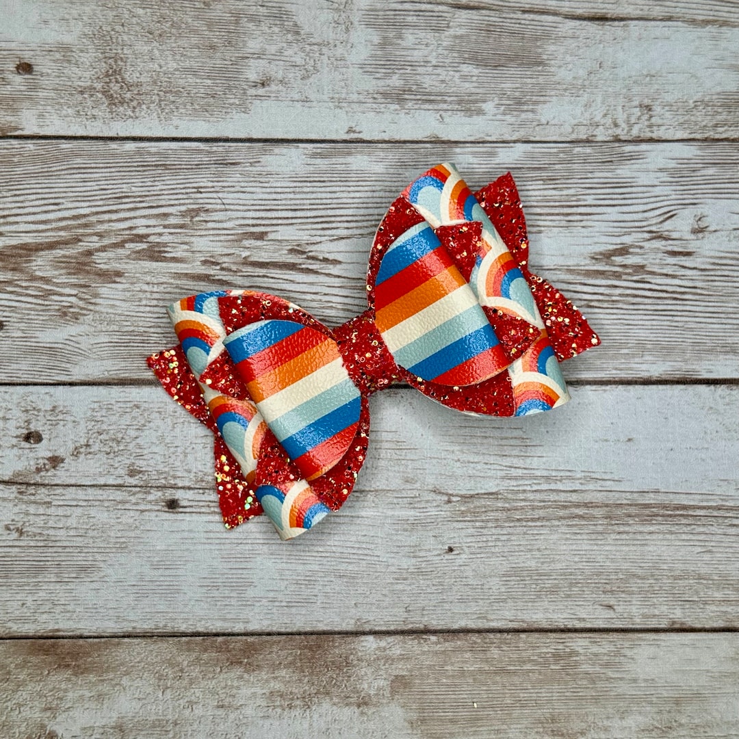 Retro Rainbows Bow - Etsy