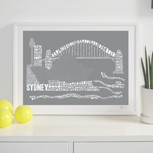 Sydney Skyline Typography Print - Etsy