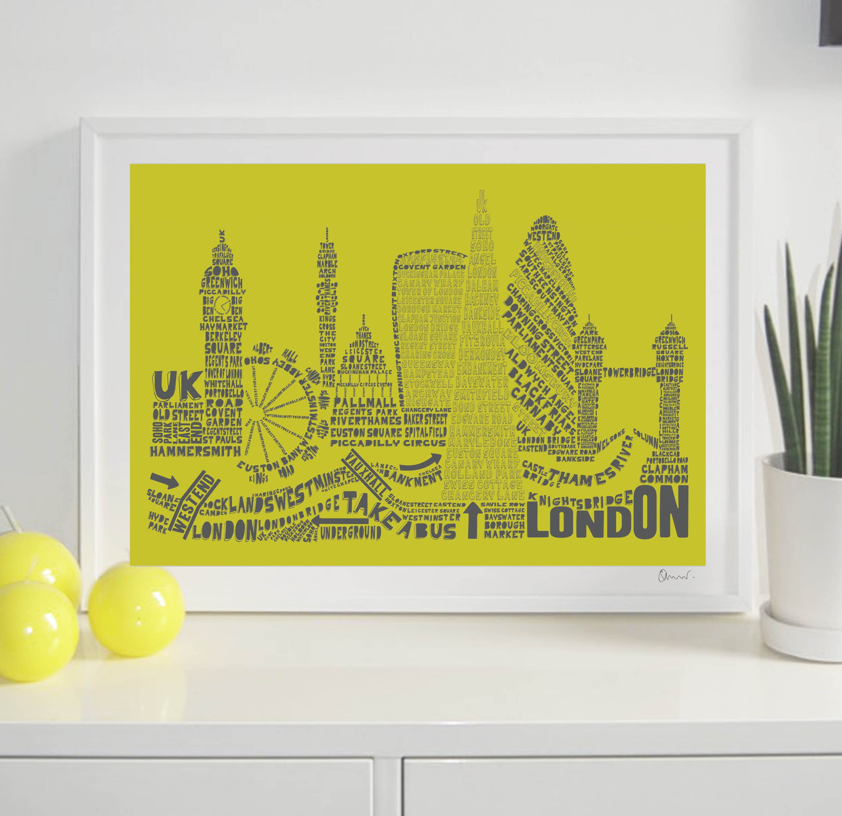 London Typography Skyline Print V.2 - Etsy