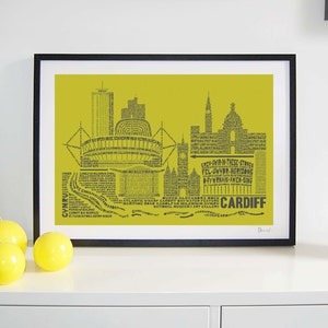 Cardiff Skyline Typography Print - Etsy