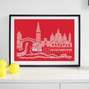 Venice Skyline Typography Print - Etsy