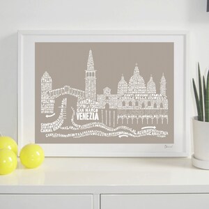 Venice Skyline Typography Print - Etsy