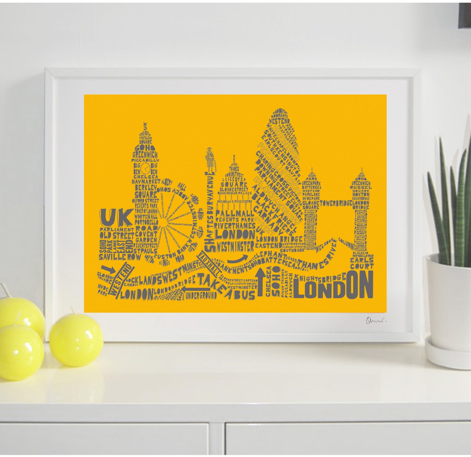 London Skyline Typography Print - Etsy