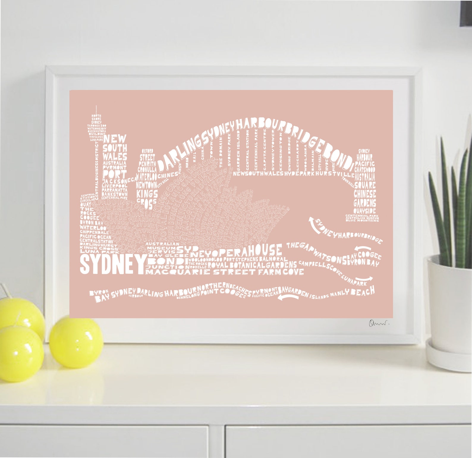 Sydney Skyline Typography Print - Etsy