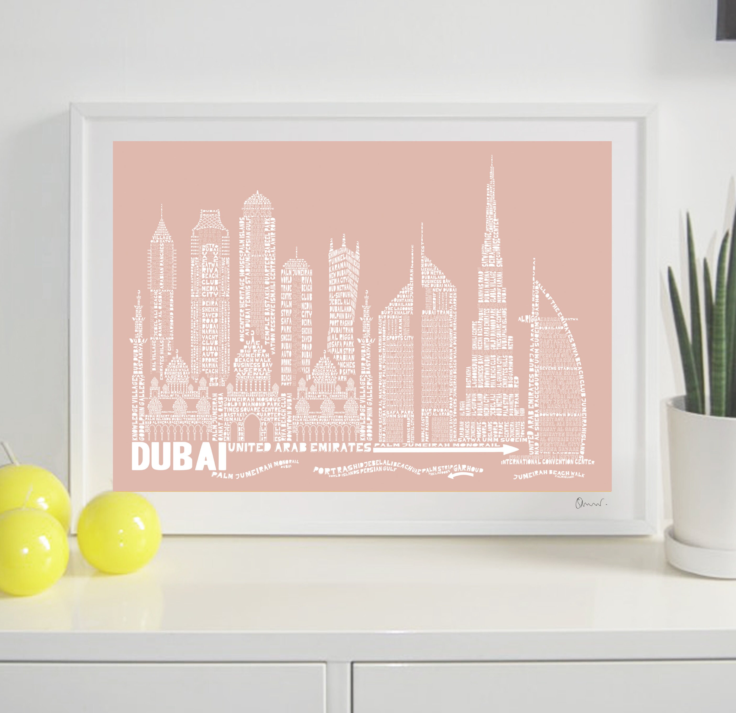 Dubai Skyline Typography Print - Etsy