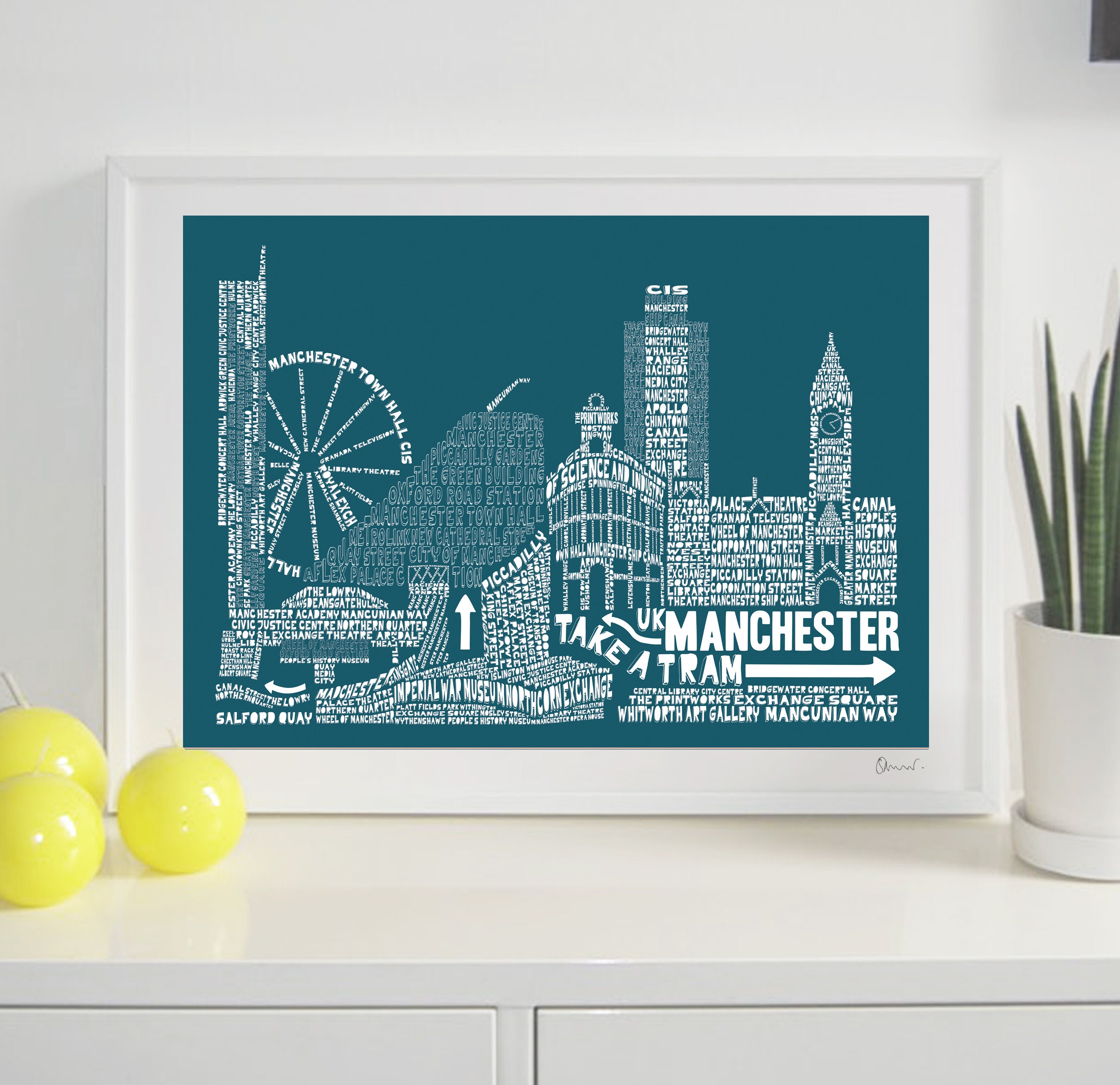 Manchester Skyline Typography Print - Etsy UK