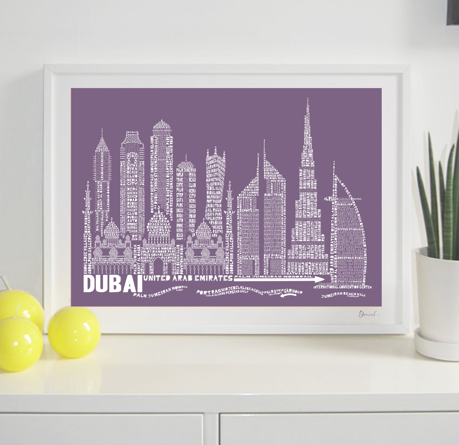 Dubai Skyline Typography Print - Etsy