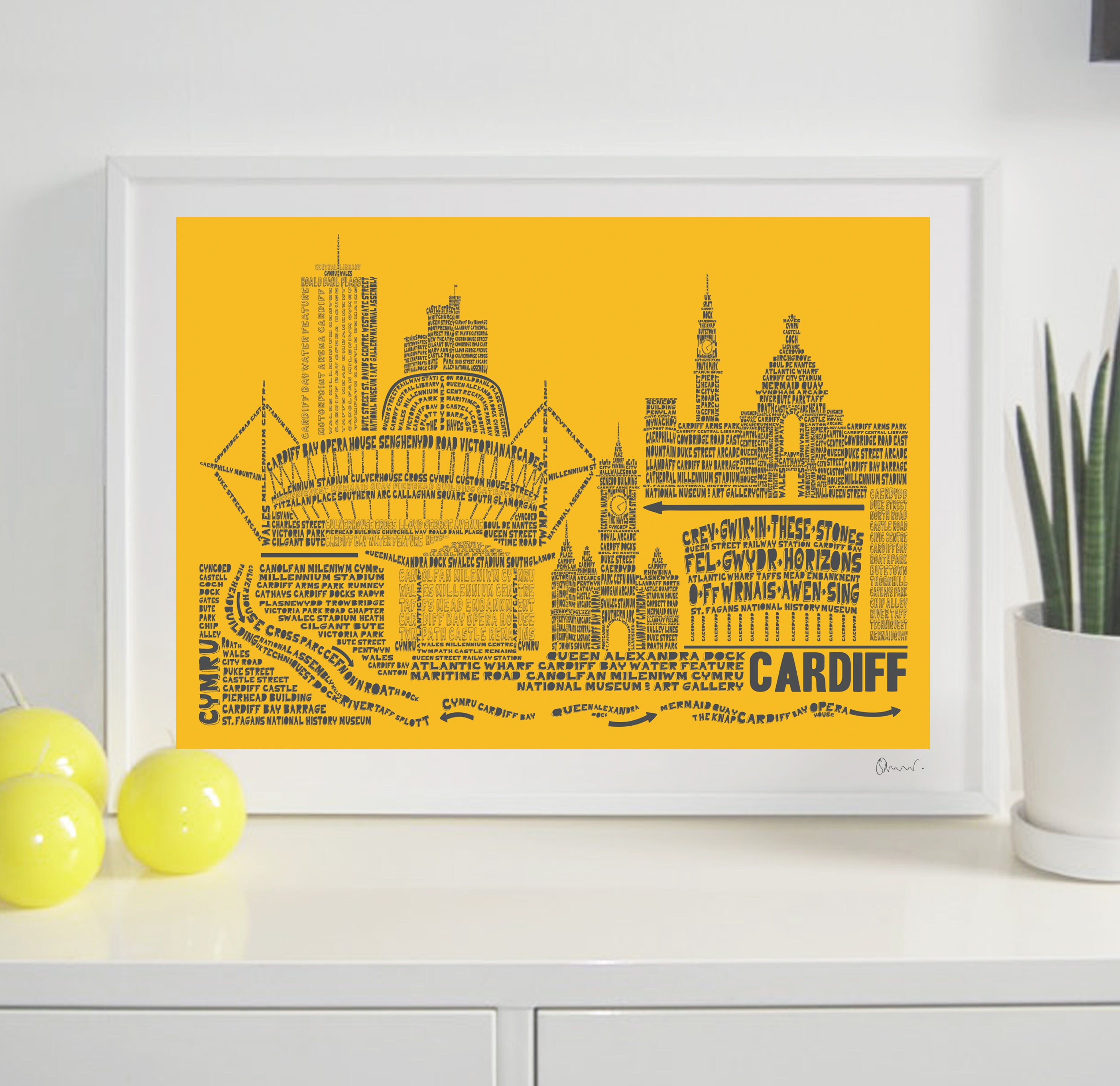 Cardiff Skyline Typography Print - Etsy