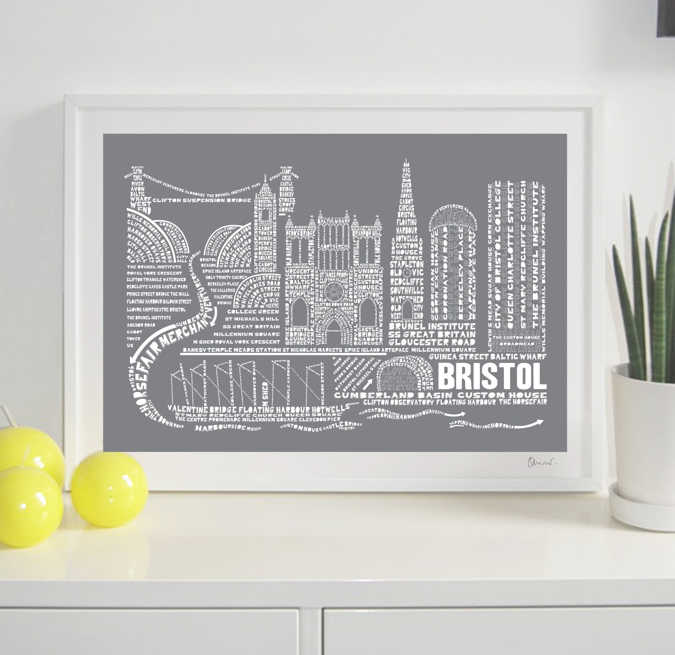 Bristol Skyline Typography Print - Etsy